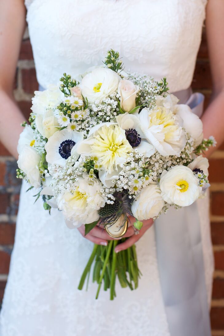 Ivory Anemone, Peony and Baby's Breath Bouquet