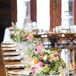 Wooden Farm Table Reception Seating