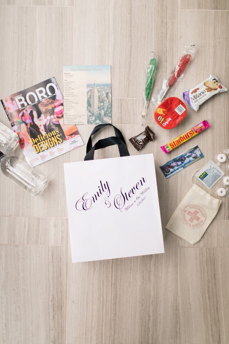 Welcome Bag with Guest Favors and Candy