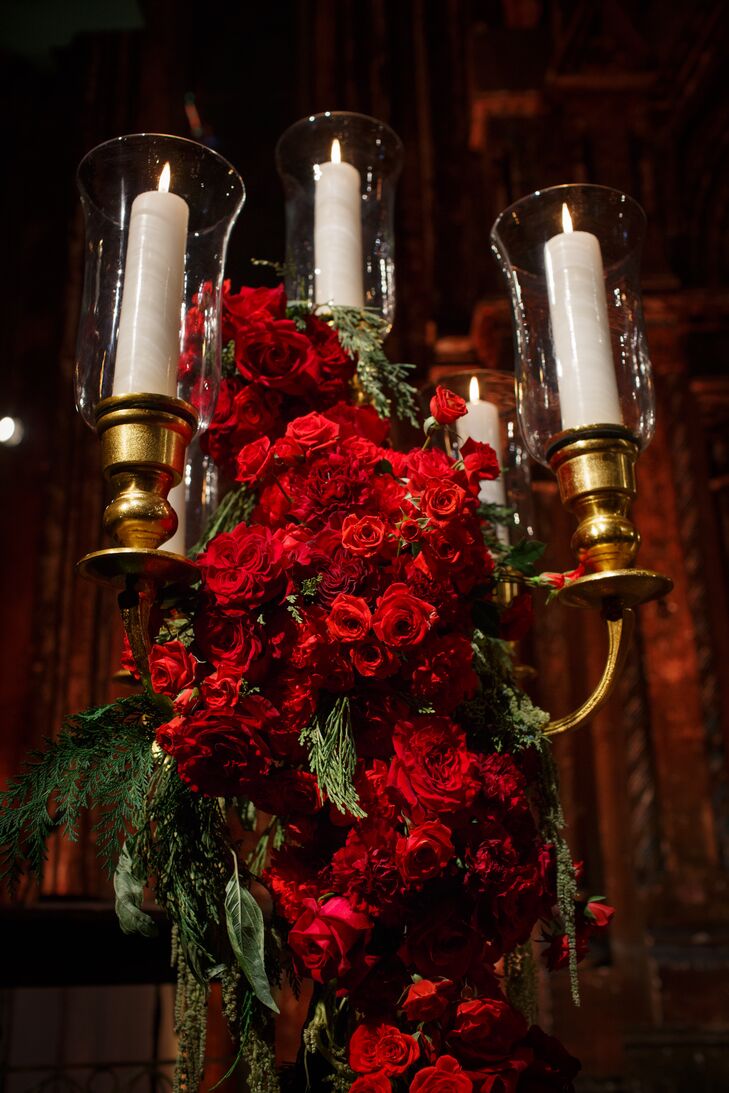 Rose Decorated Candelabras