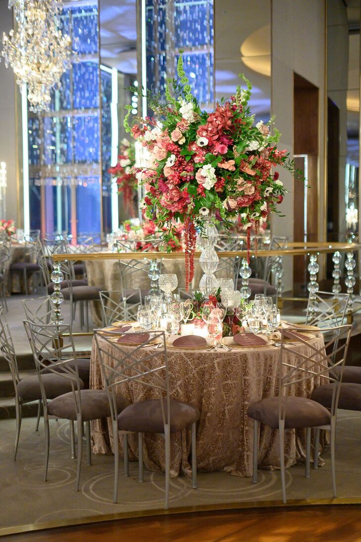 Rainbow Room Wedding Reception Table Decor