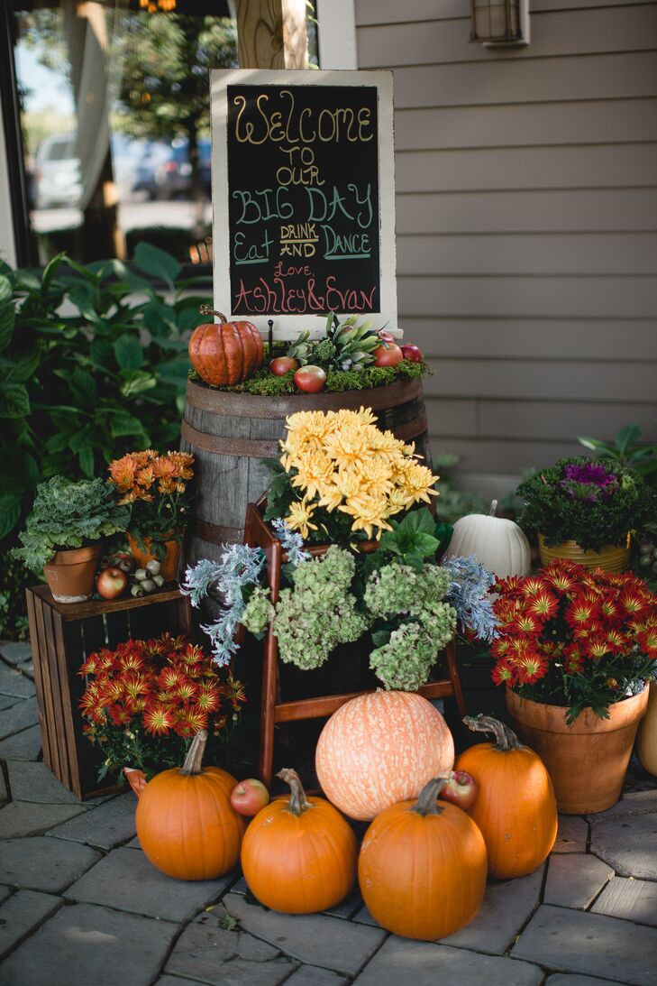 Fall-Themed Wedding Reception Entrance