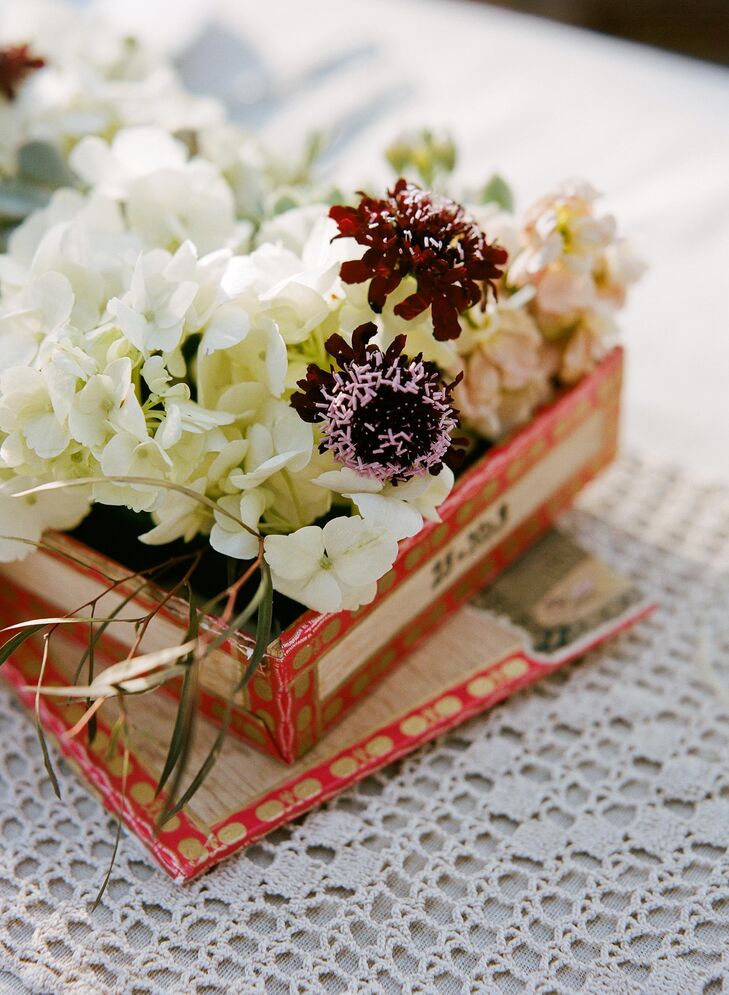 Centerpieces in Cigar Boxes