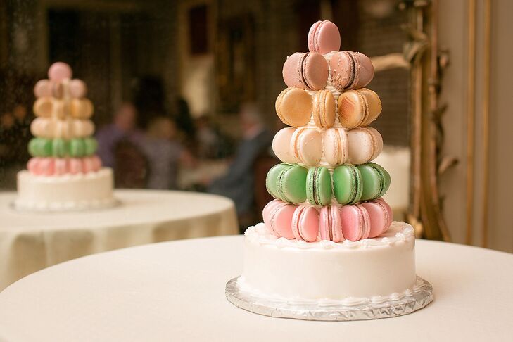 Colorful Macaron-Topped Sucre Wedding Cake