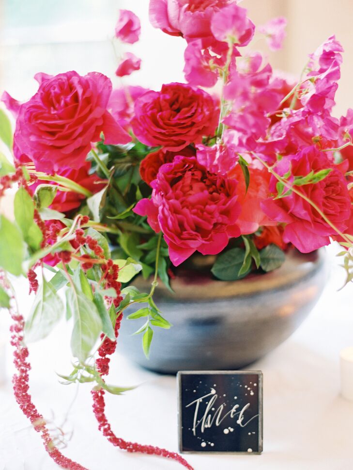Classic, Vibrant Spring Arrangement of Peonies and Sweet Peas